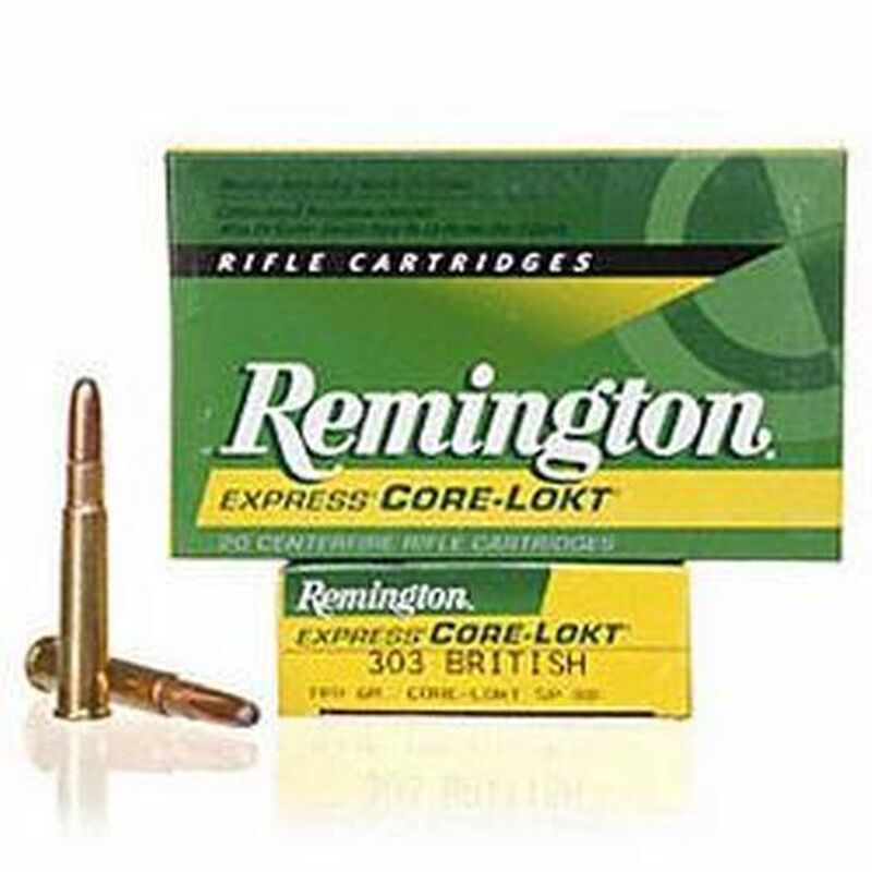 Remington Express .303 British Ammunition 20 Rounds 180 Grain Core-Lokt ...
