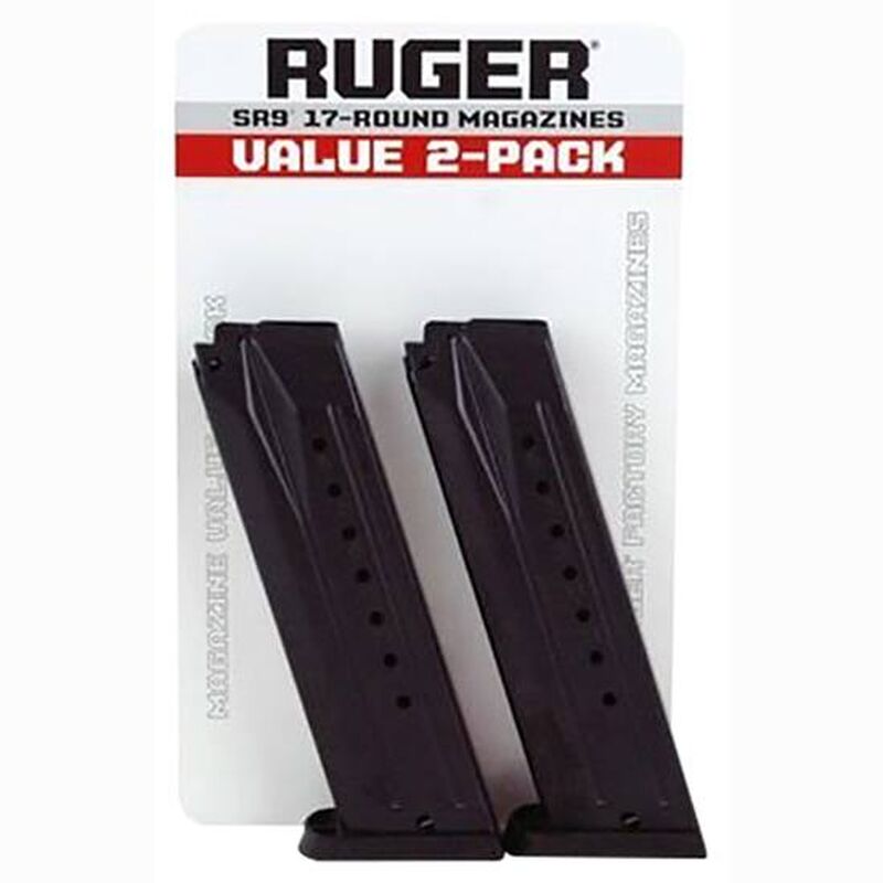 Ruger SR9/SR9C/9E Magazine 9mm Luger 17 Rounds Steel Body Polymer Base ...