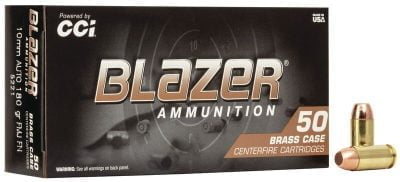 Blazer Brass Ammunition 10mm Auto 180 Grain Full Metal Jacke