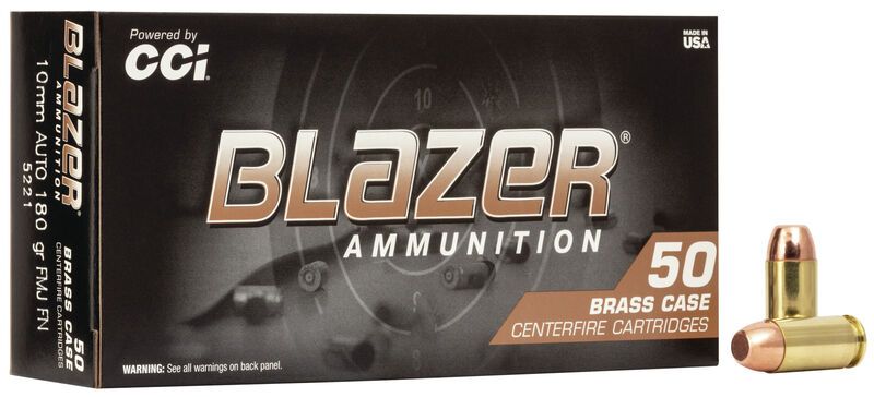 Blazer Brass Ammunition 10mm Auto 180 Grain Full Metal Jacke