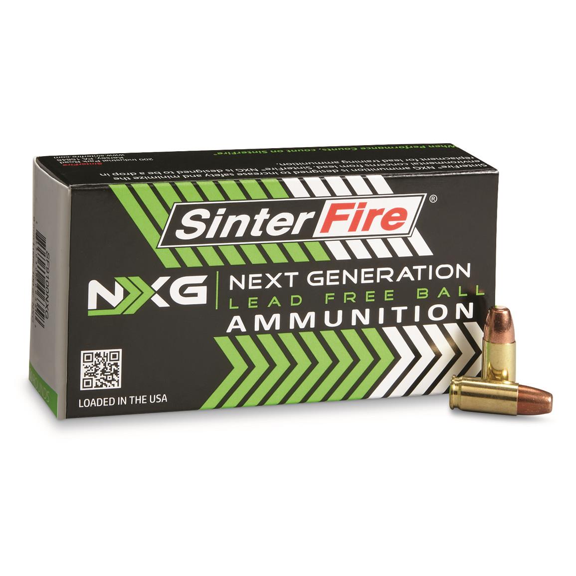 Sinterfire NXG Lead-Free Ball, 9mm, FMJ, 100 Grain, 50 Rounds