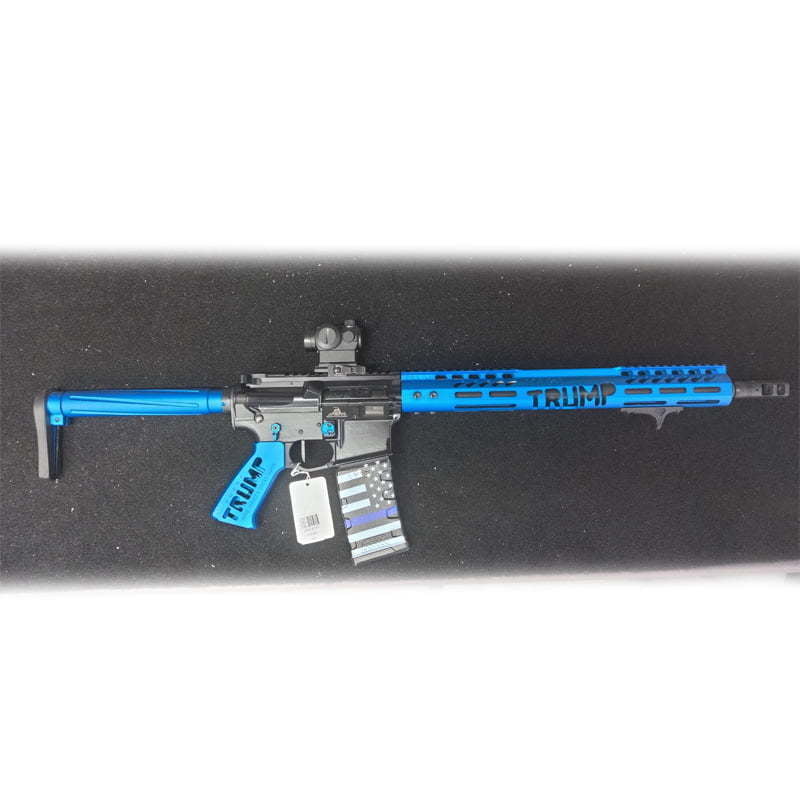 Custom AR-15 Blue Trump Gun w/Holosun Red Dot 30rd 5.56/.223 and Soft Case