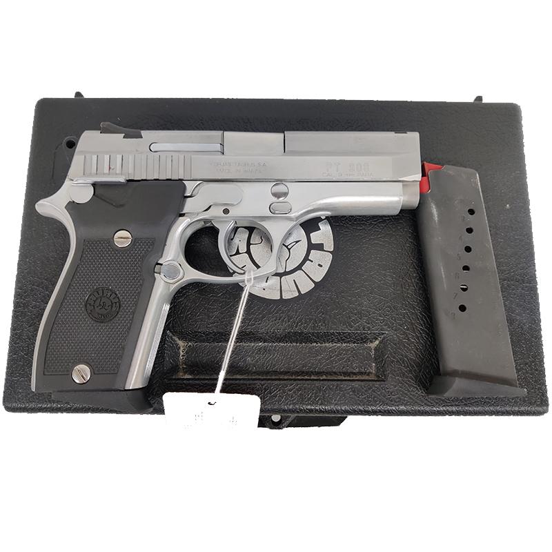 Taurus PT-908 9MM Semi-Auto Stainless Pistol w/2 Mags, Hard Case ...