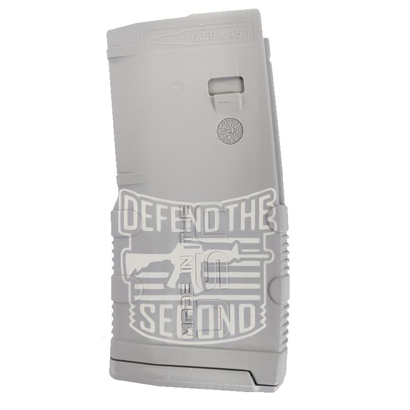 Amend2 Mod2 Grey AR-15 20rd Magazine 5.56NATO Defend the Second - Click-Click-Boom