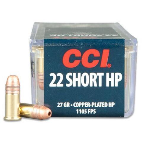 .22 Short CCI Copper Plated HP 27 Grain 100 Round Box 1105 fps - Click ...