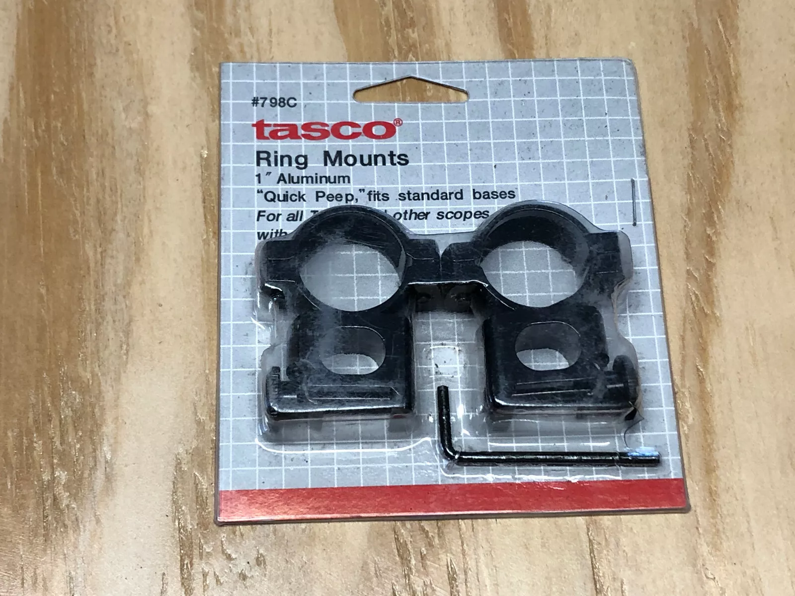 Tasco Quick PEEP See Thru 1" Scope Ring Mounts 798C Weaver Style - Click-Click-Boom