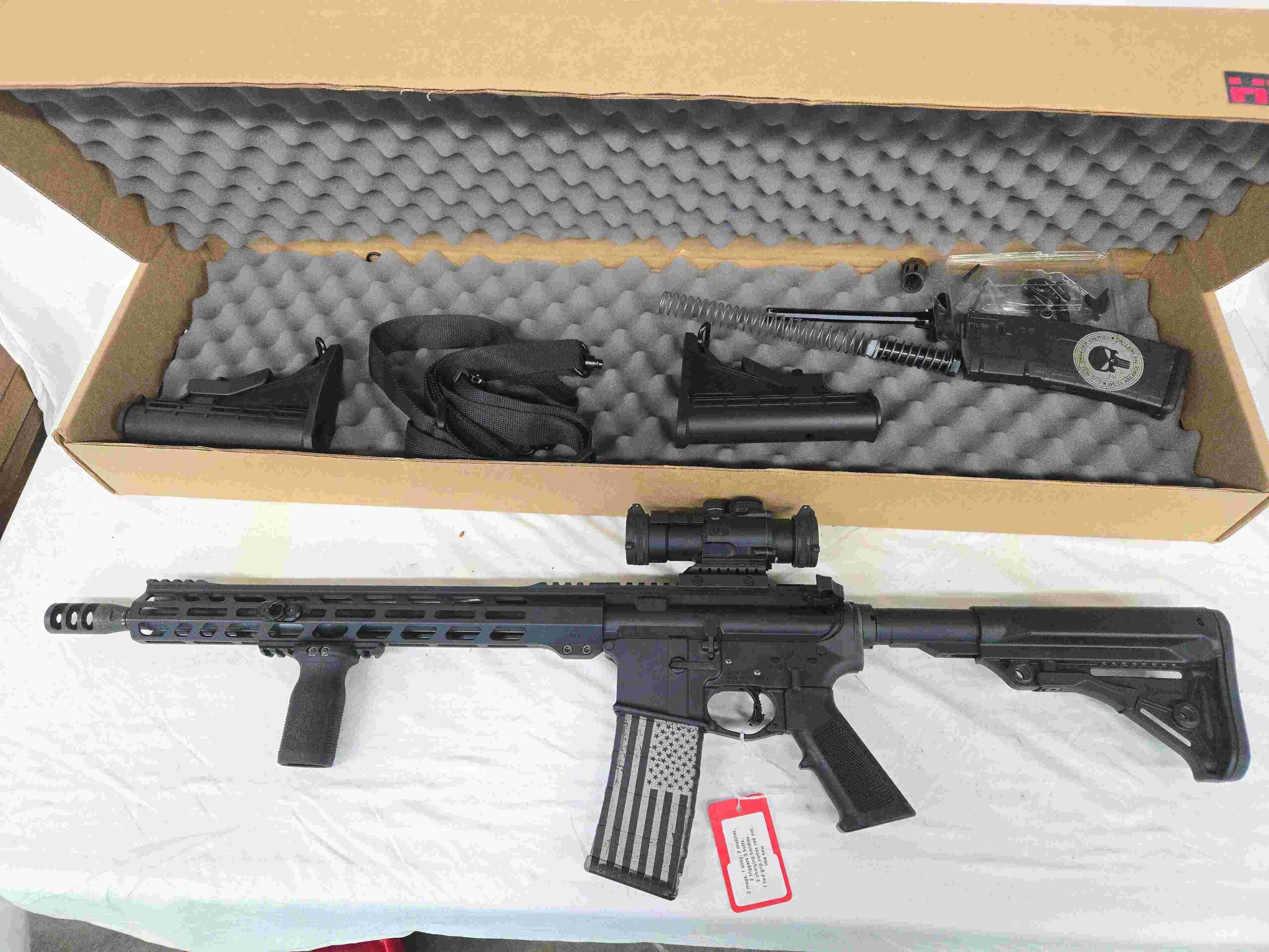 Used ZRODelta AR-15 Semi-Auto Rifle 16in Barrel w/Scope, 3 Stocks ...