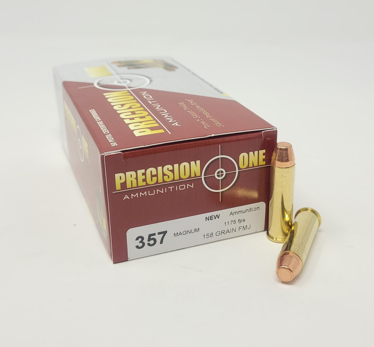 Precision One 357 Magnum PONE72 158 Grain Full Metal Jacket 50 rounds - Click-Click-Boom