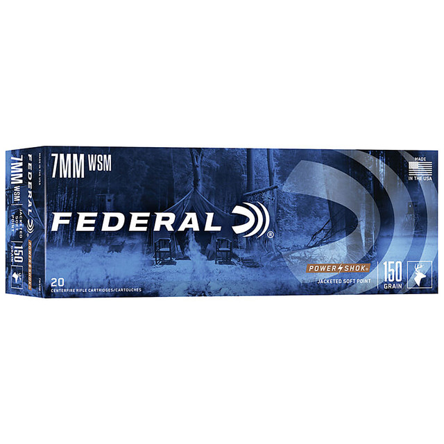 Federal 7WSME Power-Shok 7mm WSM 150 GR JSP 20 Rounds