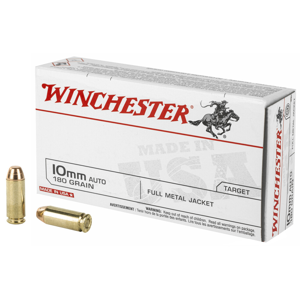 Winchester USA 10mm Auto Ammunition 50 Rounds 180 Grain Full